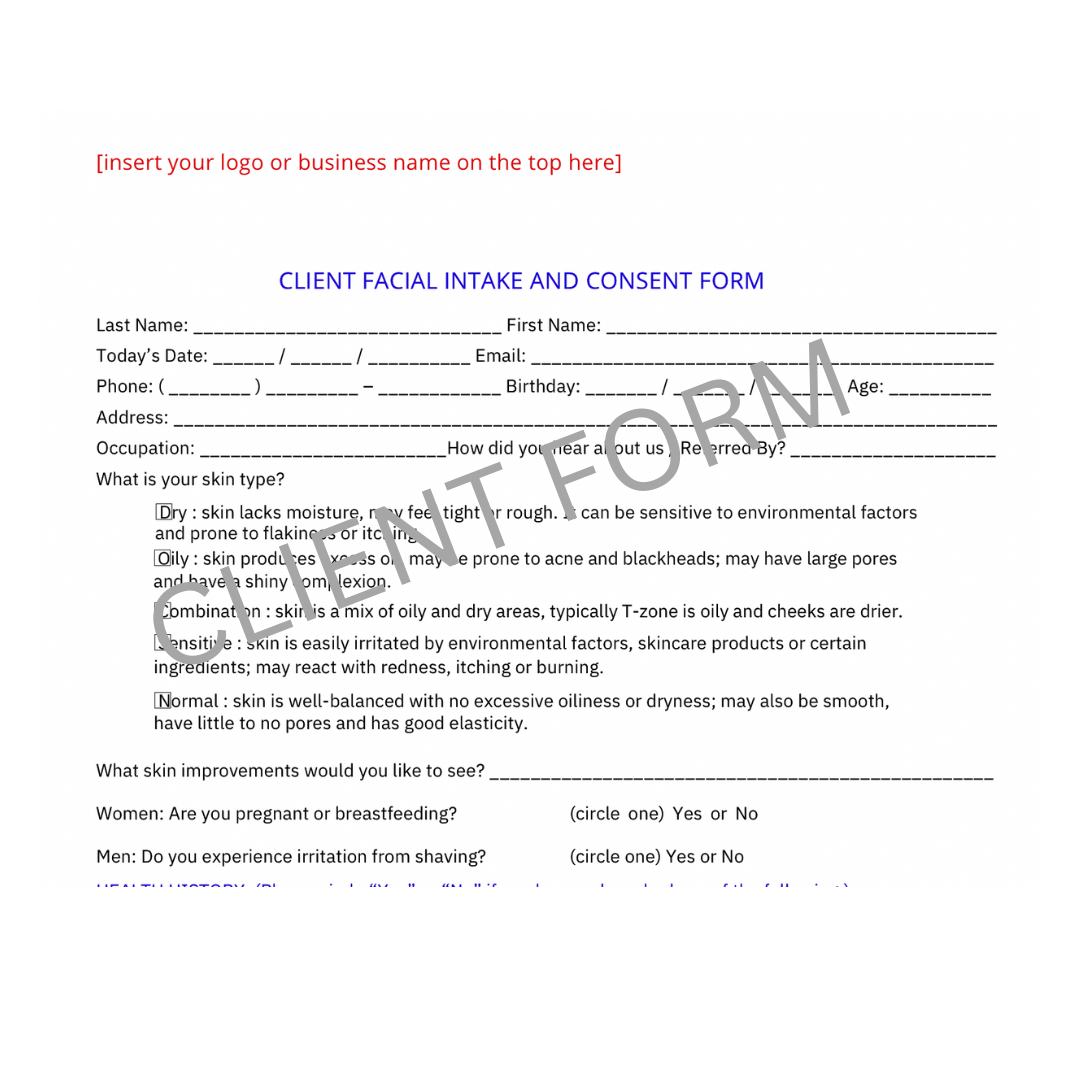 Client Facial Intake and Consent Form | BeautiAura - Permanent Makeup ...